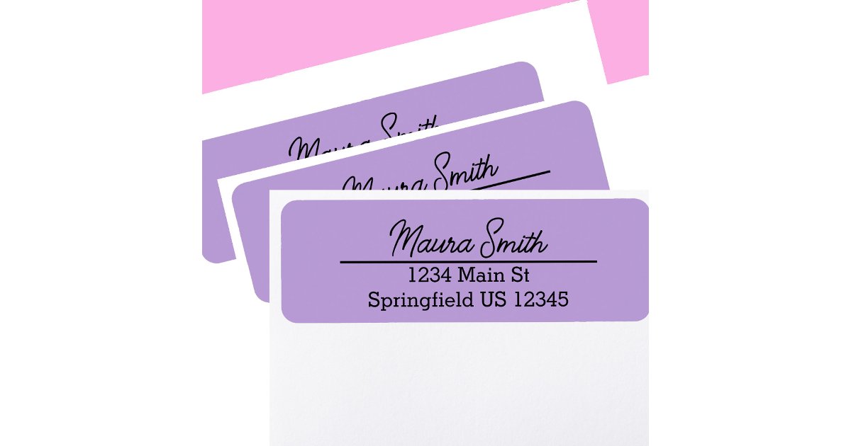 Dusty lilac purple minimalist return address label | Zazzle