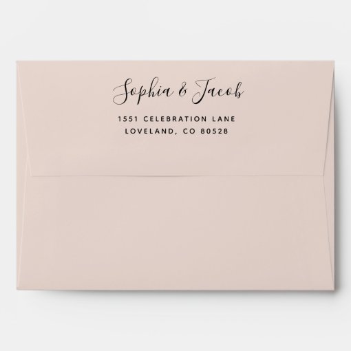 Dusty Pink Blush Floral Wedding Invitation Envelope | Zazzle