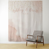 Dusty Pink Glitter Gold Wedding Photo Backdrop | Zazzle