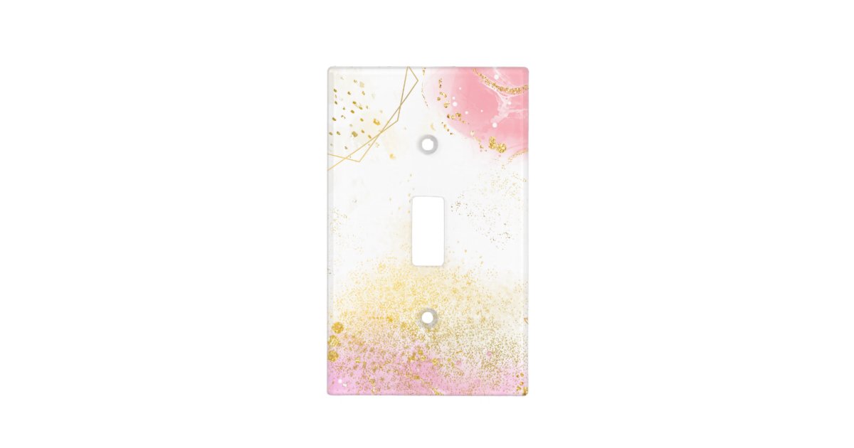 Dusty Pink & Gold Light Switch Cover | Zazzle