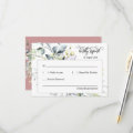 Dusty Pink Green Leaves QR Code Response Card | Zazzle