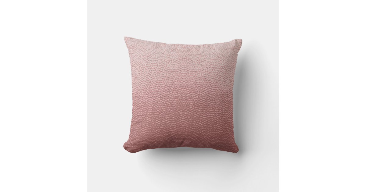 Dusty Pink Leather Throw Pillow | Zazzle