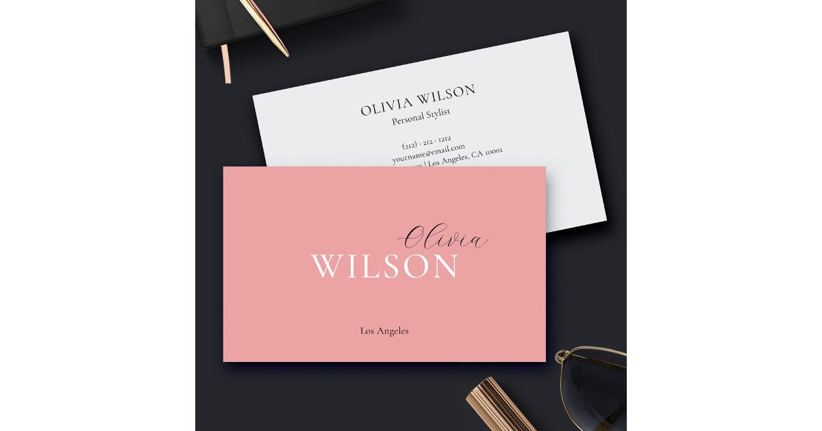 Dusty Pink Modern Elegant Typography Professional Business Card | Zazzle