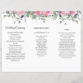 Dusty Pink Rose Eucalyptus Order of Service | Zazzle