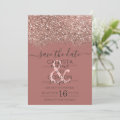 Dusty Pink Rose Gold Glitter Confetti Wedding Save The Date | Zazzle