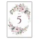 Dusty pink watercolor floral rustic boho wedding table number | Zazzle