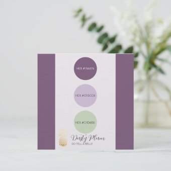 Dusty Plum Muted Color Palette Card | Zazzle