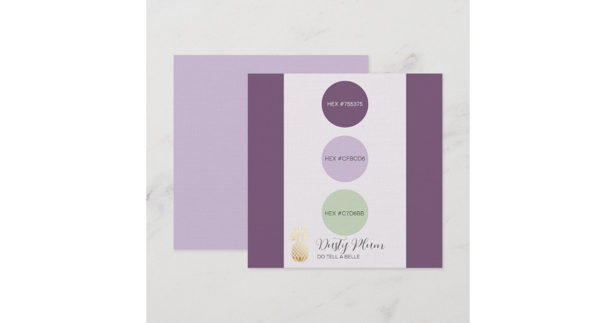 Dusty Plum Muted Color Palette Card | Zazzle
