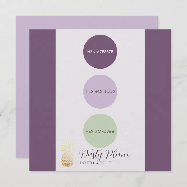 Dusty Plum Muted Color Palette Card | Zazzle