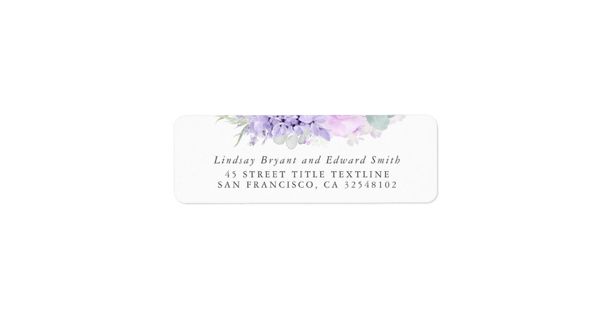 Dusty Purple Floral Wedding Label | Zazzle