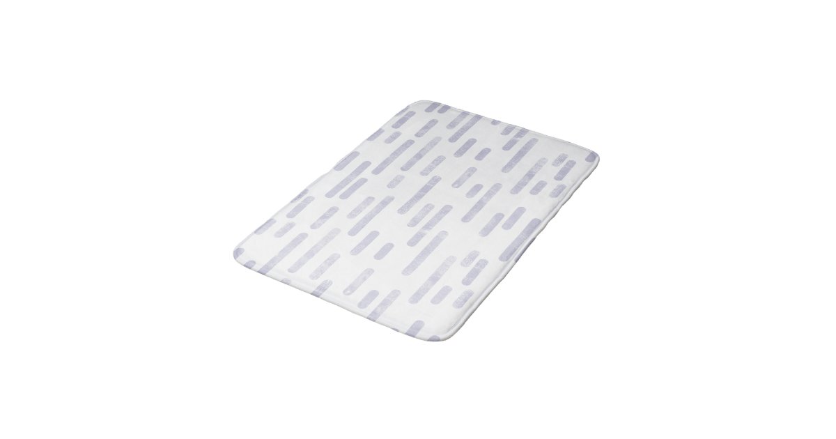 Dusty Purple on White Rounded Lines Pattern Bath Mat | Zazzle