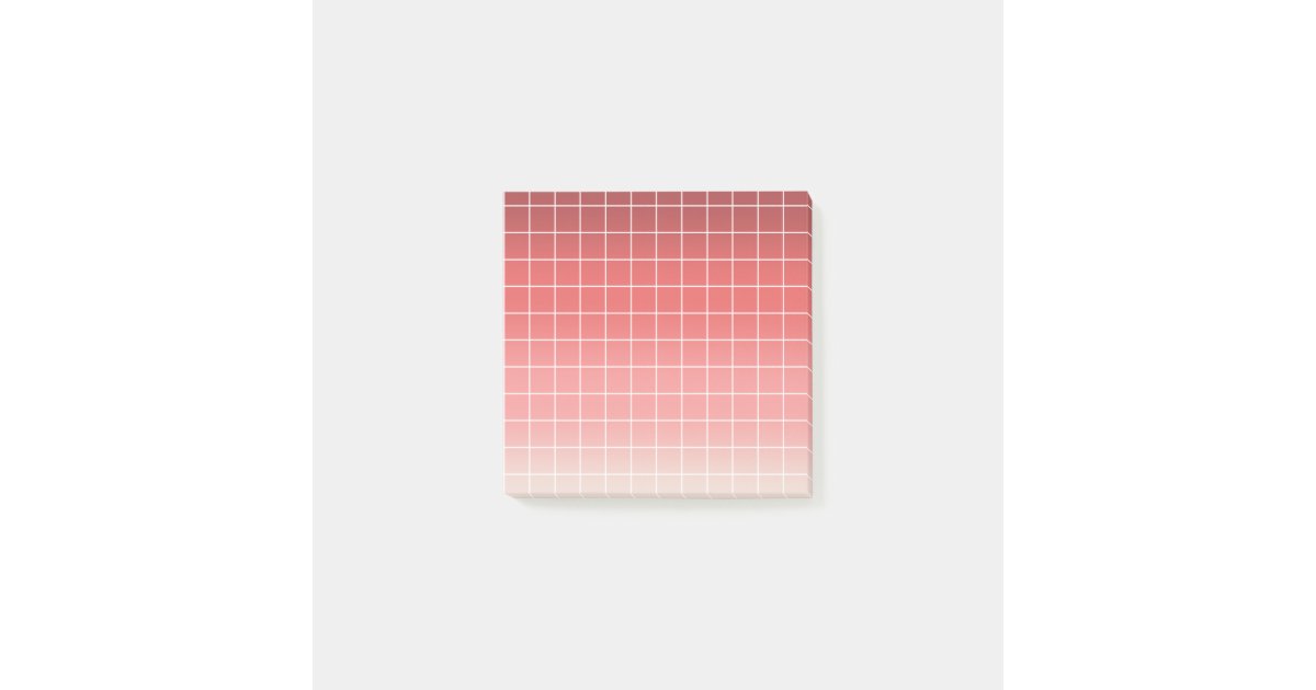 Dusty Red Pink Gradient white Graph lines Post-it Notes | Zazzle