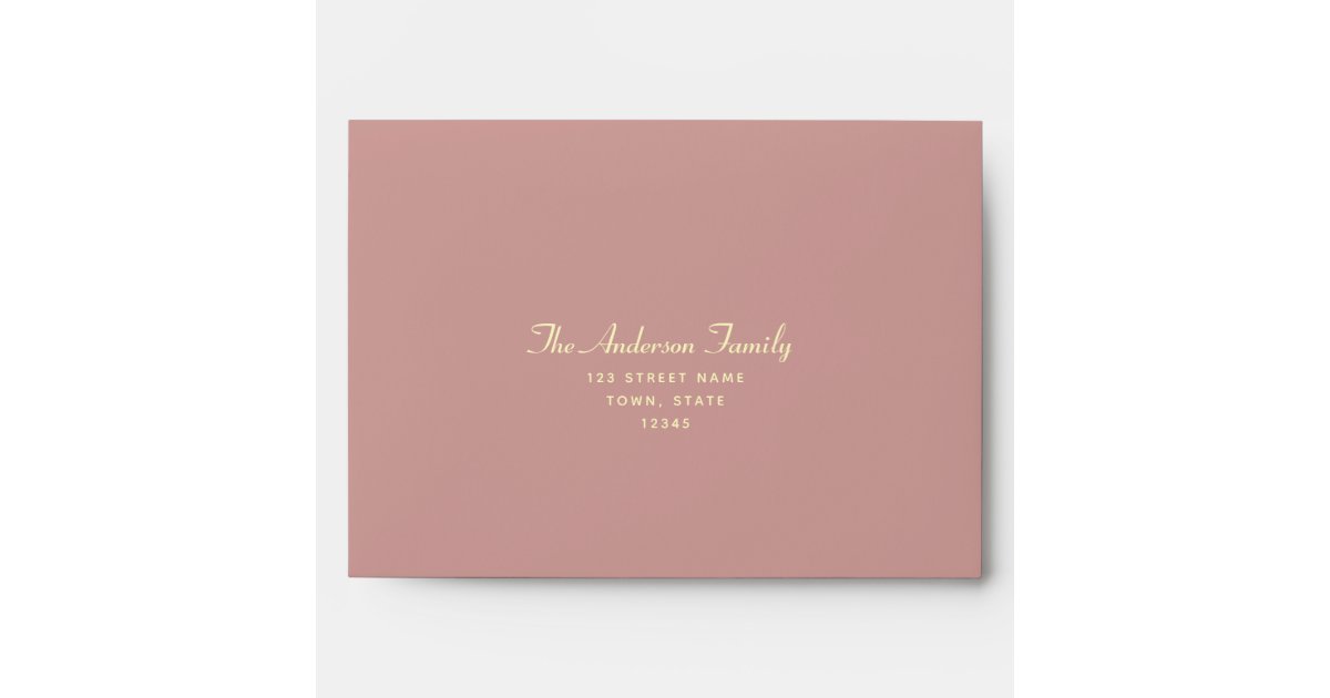 Dusty Rose Addressed Wedding Invitation Envelope | Zazzle