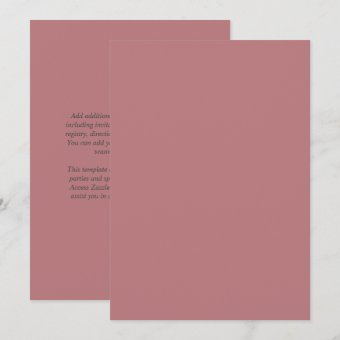 Dusty Rose Background Template Wedding | Zazzle