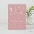 Dusty Rose Bright Future Photo Graduation Party Invitation | Zazzle