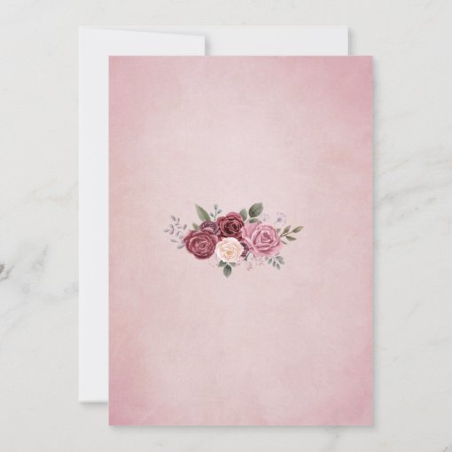 Dusty Rose Floral Geometric Invitation | Zazzle