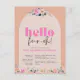 Dusty Rose floral "hello four-oh" 40th invitation Postcard | Zazzle