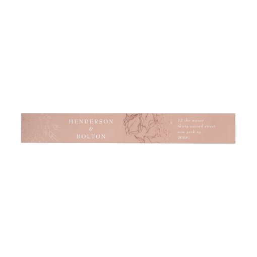 Dusty Rose Gold Customizable Wreath Wedding Wrap Around Label | Zazzle