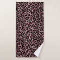 Dusty Rose Leopard Pattern Bath Towel Set | Zazzle