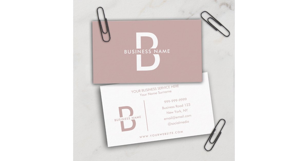 Dusty Rose Minimalist Modern Professional Business Card | Zazzle