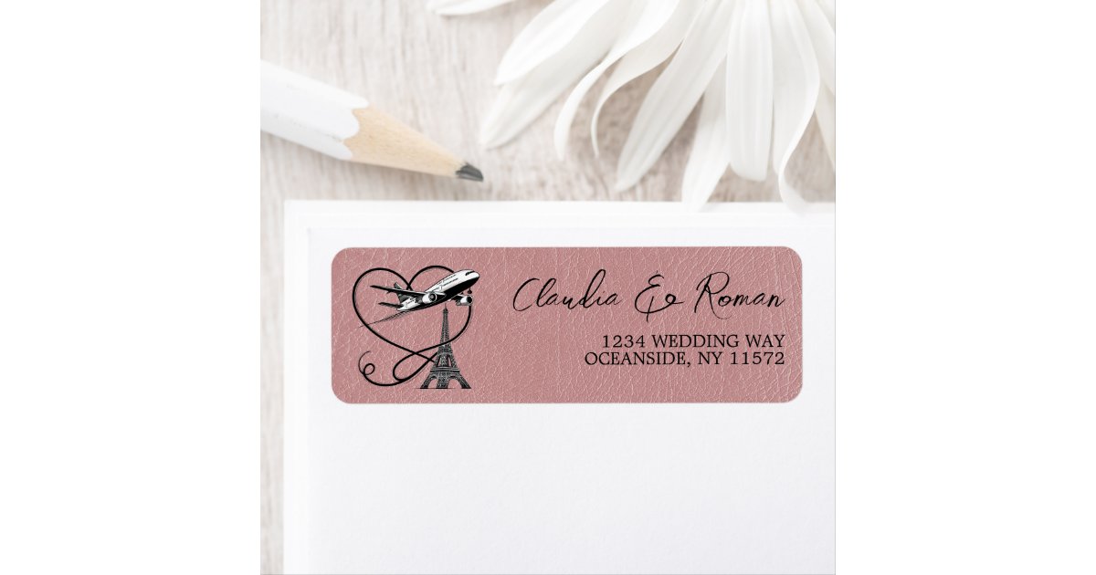 Dusty Rose Paris Passport Label | Zazzle
