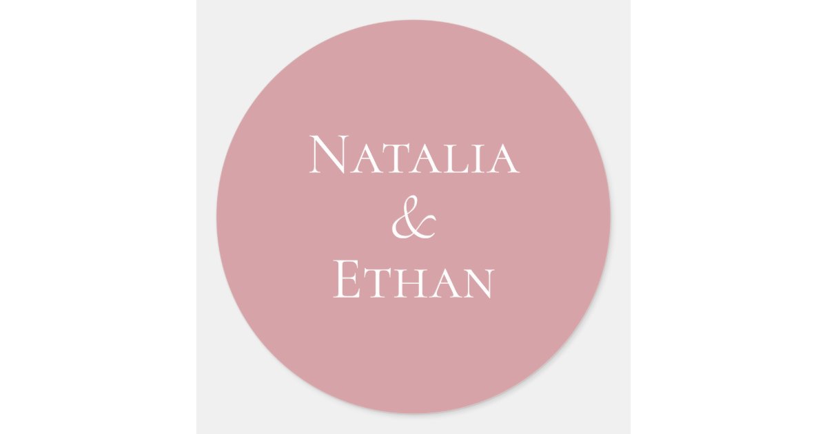 Dusty Rose Personalized Classic Round Sticker | Zazzle