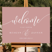 Dusty Rose Pink Calligraphy Wedding Welcome Foam Board | Zazzle