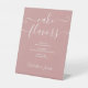 Dusty Rose Signature Script Cake Flavors Pedestal Sign | Zazzle