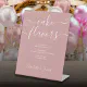 Dusty Rose Signature Script Cake Flavors Pedestal Sign | Zazzle