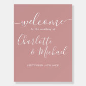 Dusty Rose Signature Script Wedding Welcome Sign | Zazzle