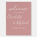 Dusty Rose Signature Script Wedding Welcome Sign | Zazzle