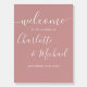 Dusty Rose Signature Script Wedding Welcome Sign | Zazzle