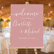 Dusty Rose Signature Script Wedding Welcome Sign | Zazzle