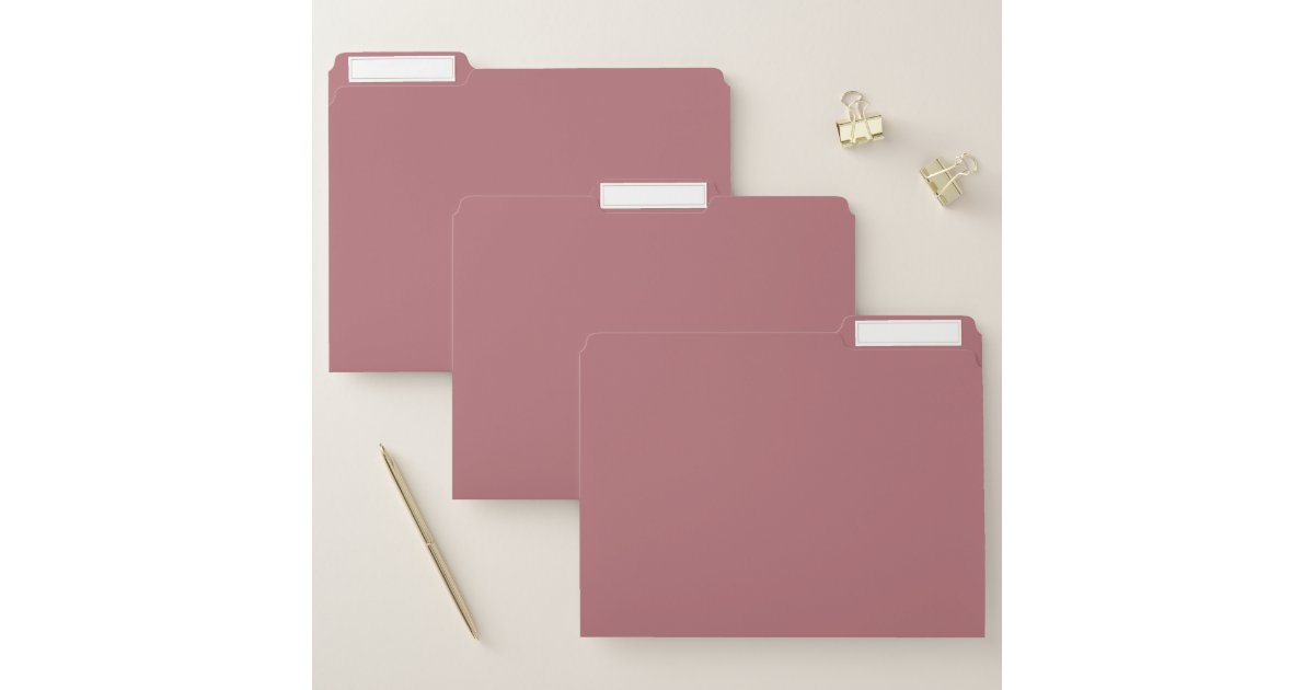 Dusty Rose Solid Color File Folder | Zazzle