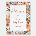 Dusty Rose Terracotta Floral Pattern Welcome Sign | Zazzle
