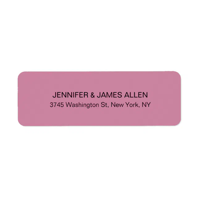 Dusty Rose Unique Creative Clean Style Family Name Label | Zazzle