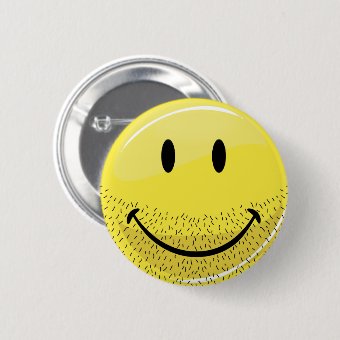 Dusty Ruff Bearded Face Pinback Button | Zazzle