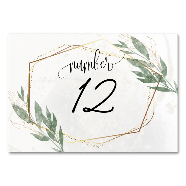 Dusty Sage Green Eucalyptus Modern Floral Greenery Table Number | Zazzle