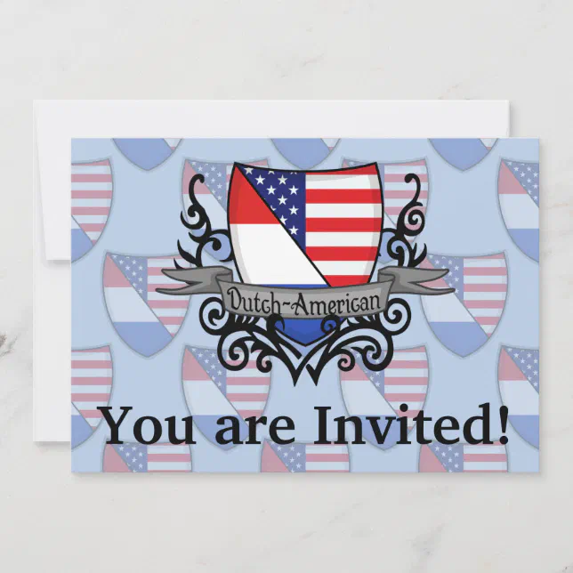 Dutch-American Shield Flag Invitation | Zazzle