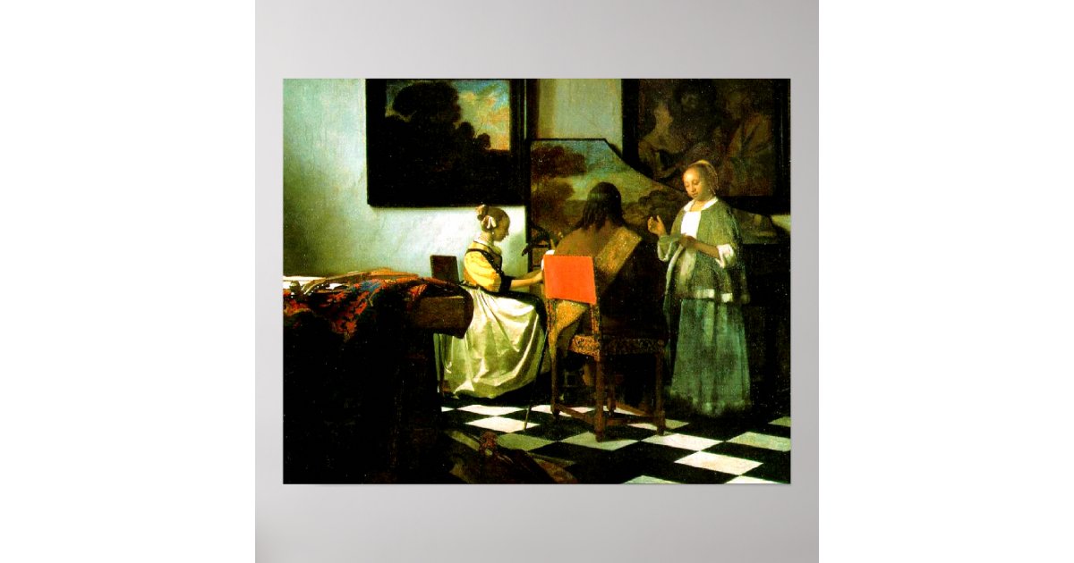 Dutch Artist Vermeer Painting The Concert Poster | Zazzle