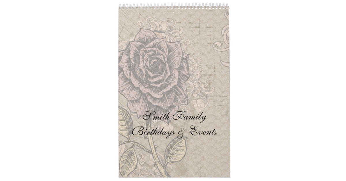 Dutch Birthday Calendar Vintage Flowers | Zazzle