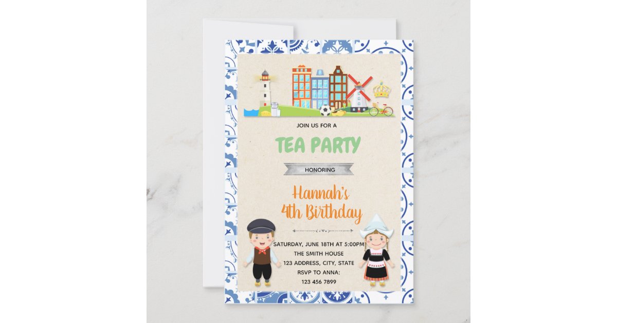 Dutch birthday theme Invitation | Zazzle