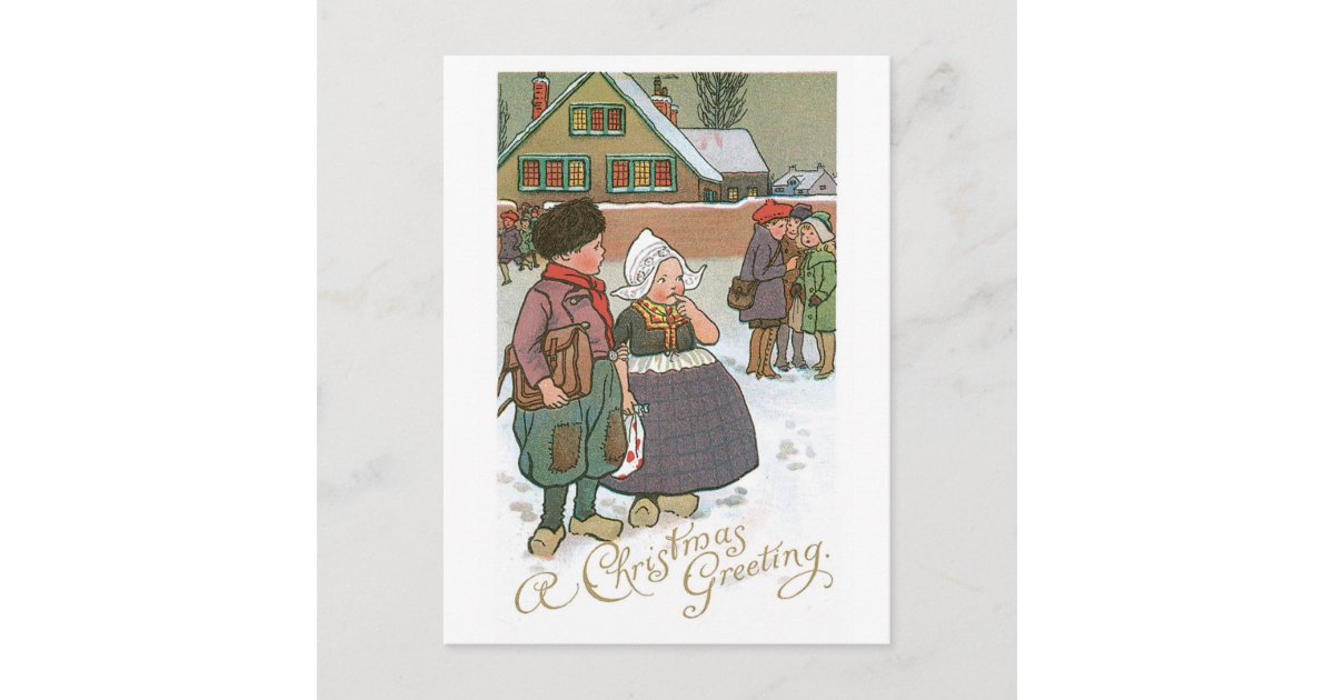 Dutch Children - A Christmas Greeting Holiday Postcard | Zazzle