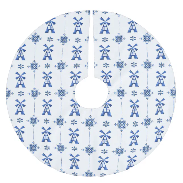 Dutch Delft Blue Pattern Tree Skirt | Zazzle