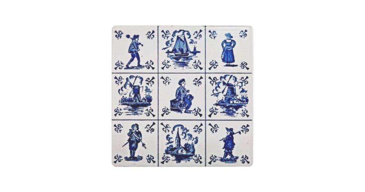 Dutch Delft Blue Retro Wall Metal Art | Zazzle
