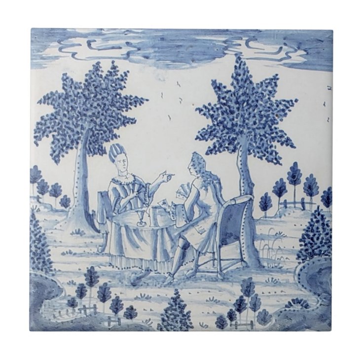 Dutch Delft Blue & White-26 Ceramic Tile | Zazzle