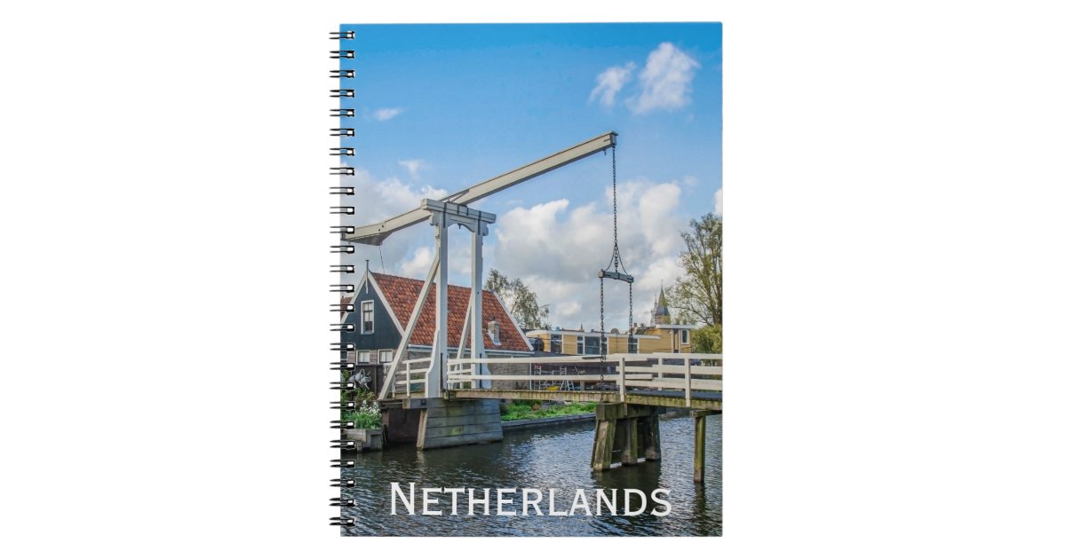 Dutch lifting wooden bridge in Netherlands Notebook | Zazzle