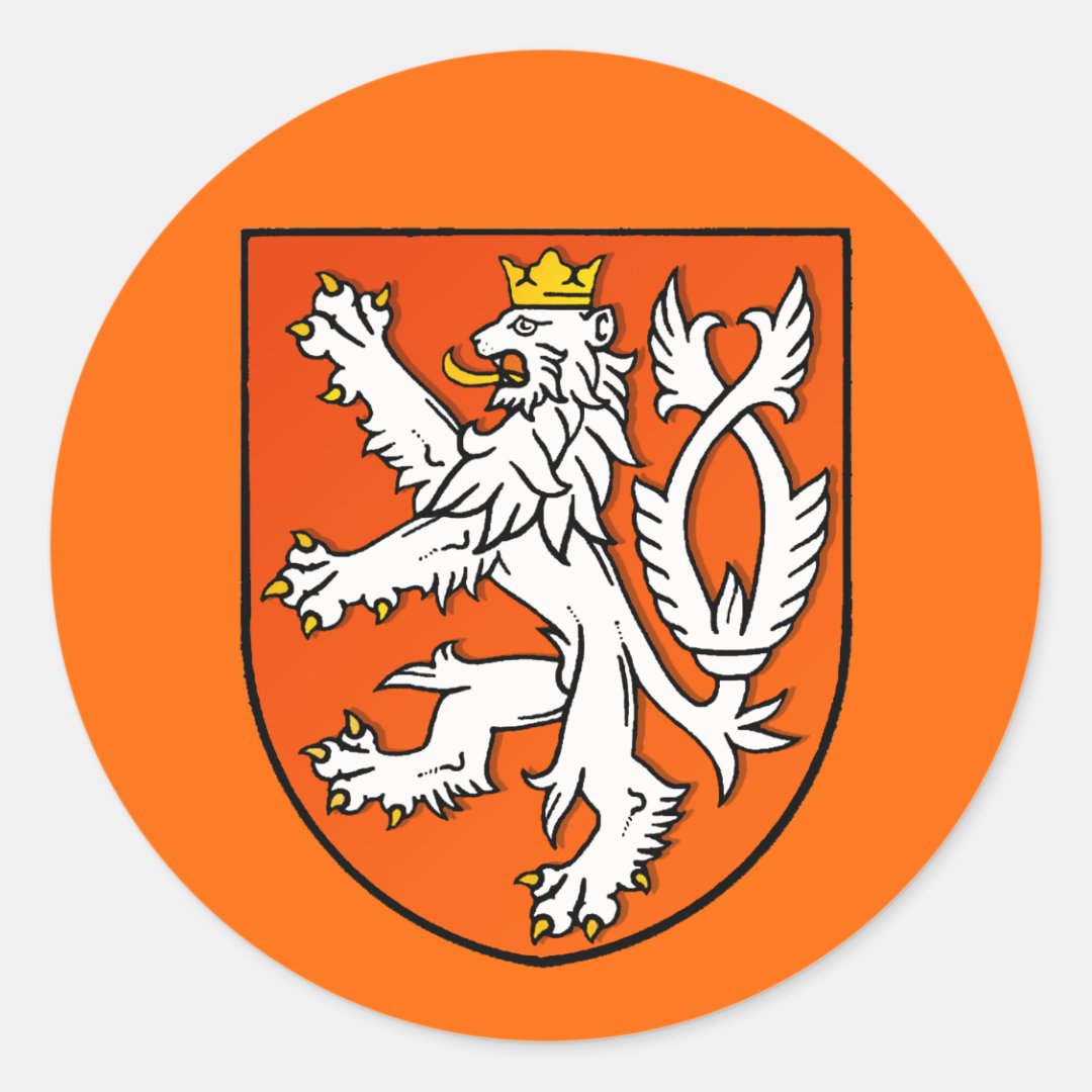 Dutch lion emblem Netherlands lion Shield Classic Round Sticker | Zazzle