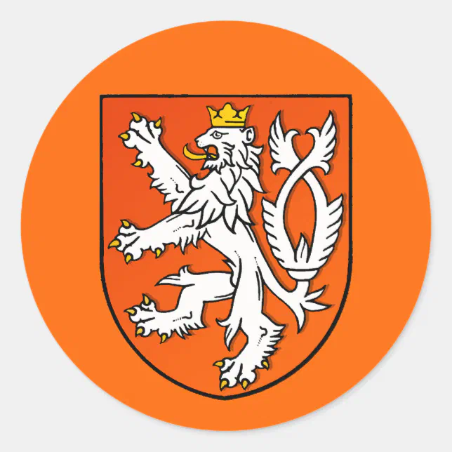 Dutch lion emblem Netherlands lion Shield Classic Round Sticker | Zazzle