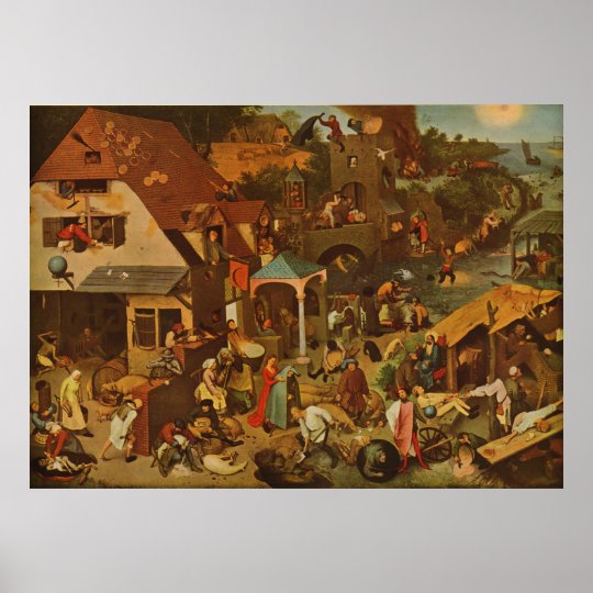 Dutch Proverbs (Netherlandish Proverbs) (1559) Poster | Zazzle.com